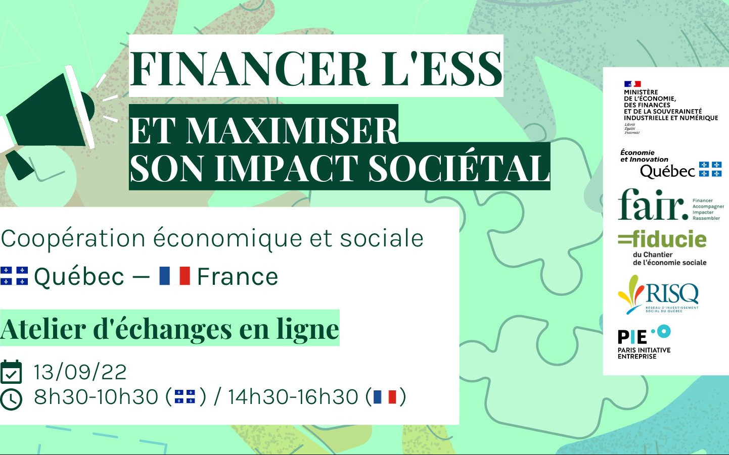 Atelier d’échanges France - Québec : Financer l’économie sociale et ...